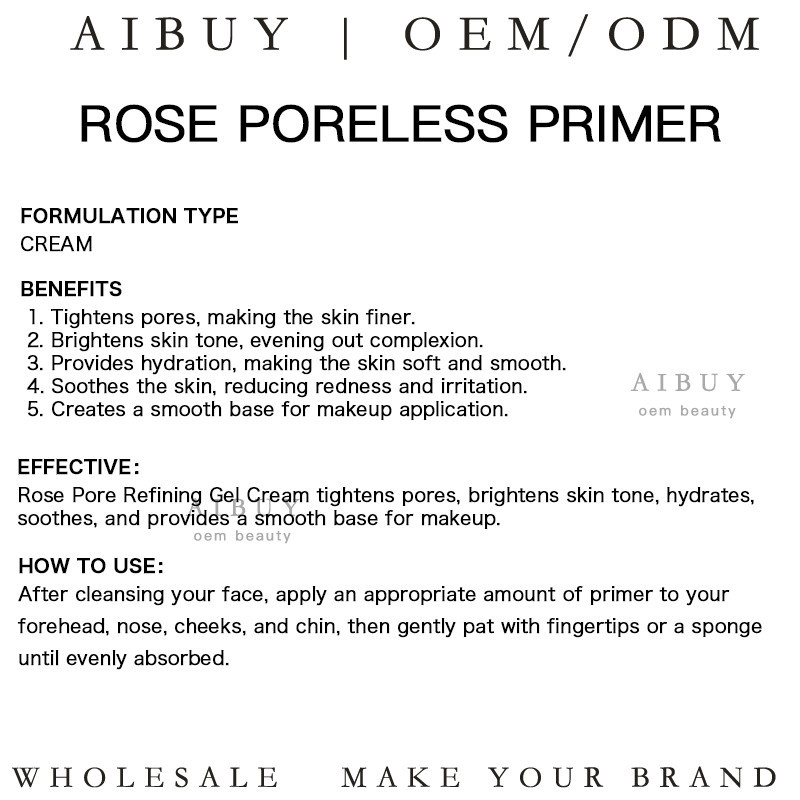 AIBUY 1000g 1kg ROSE Poreless Primer Face Makeup Lightweight Flawless ...