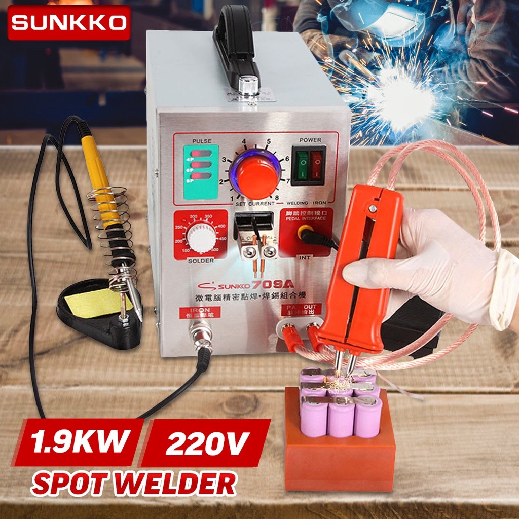 in stock SUNKKO S709A Battery Spot Welder 3.2KW LED light Pulse Battery ...