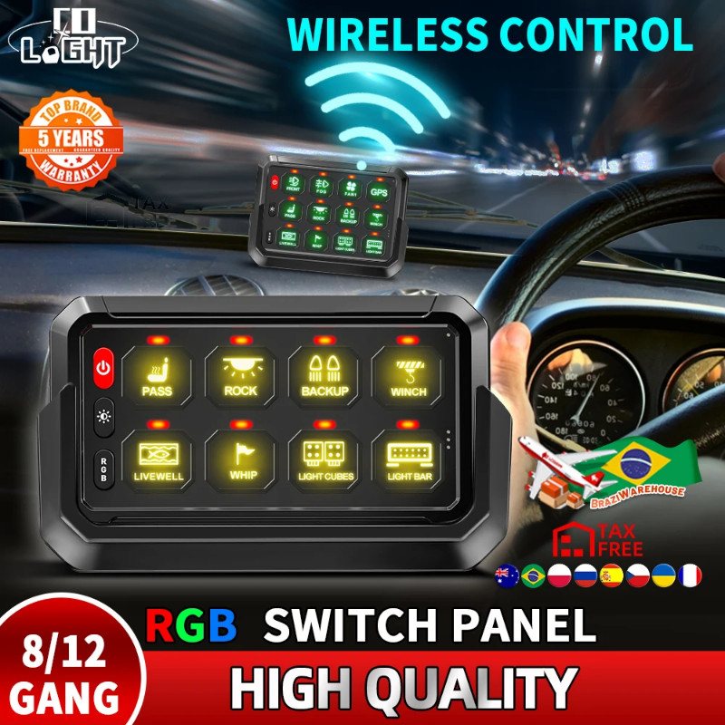 COLIGHT 12Gang RGB Wireless Switch Panel Led Work Light Switches Box ...