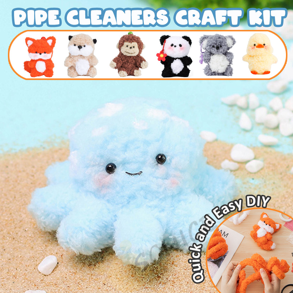 Octopus Pipe Cleaner Craft Kit DIY Handmade Twist Sticks for Kids ...