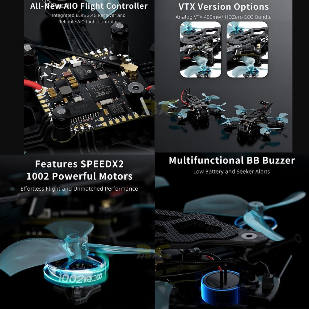 GEPRC T-Cube18 Analog ELRS 2.4G 1.8 Inch 87mm w/Caddx ANT 1S/530 Fly ...