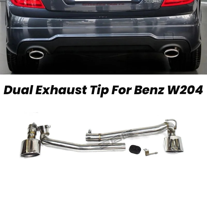 Double Out Exhaust Tip For Benz W204 C200 C300 C180 C260 Changed C63 ...