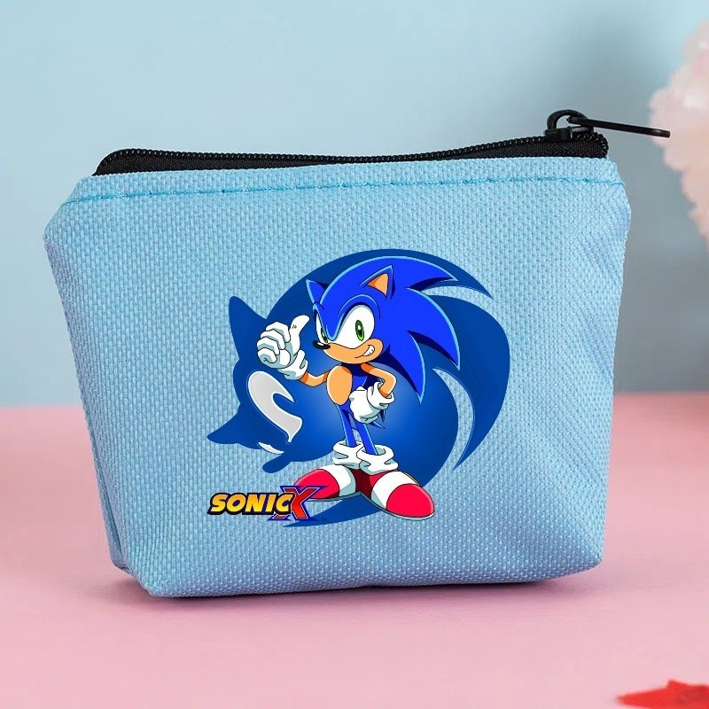 Sonic Cartoon Wallet Canvas Waterproof Change Storage Bag Zipper Coin ...