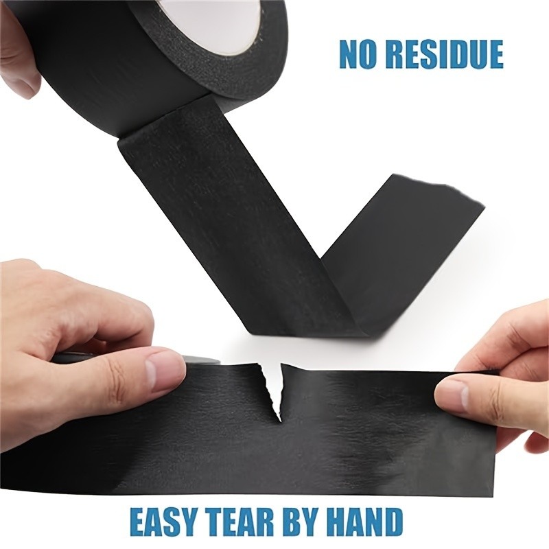 1roll Black Paint Tape Multi-Surface Masking Tape Easy Removal Tape For ...
