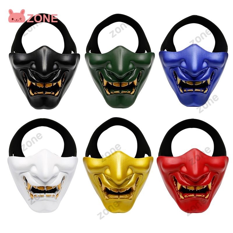 in stock 2020 NEW* Terror Japan Samurai Devil Grimace Half Face Cosplay ...