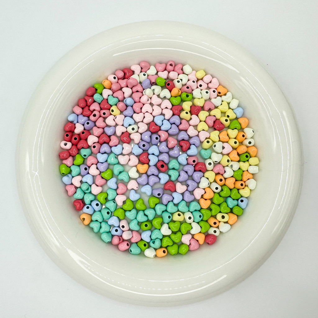 10 fat love alloy paint beads peach heart small love through hole loose ...