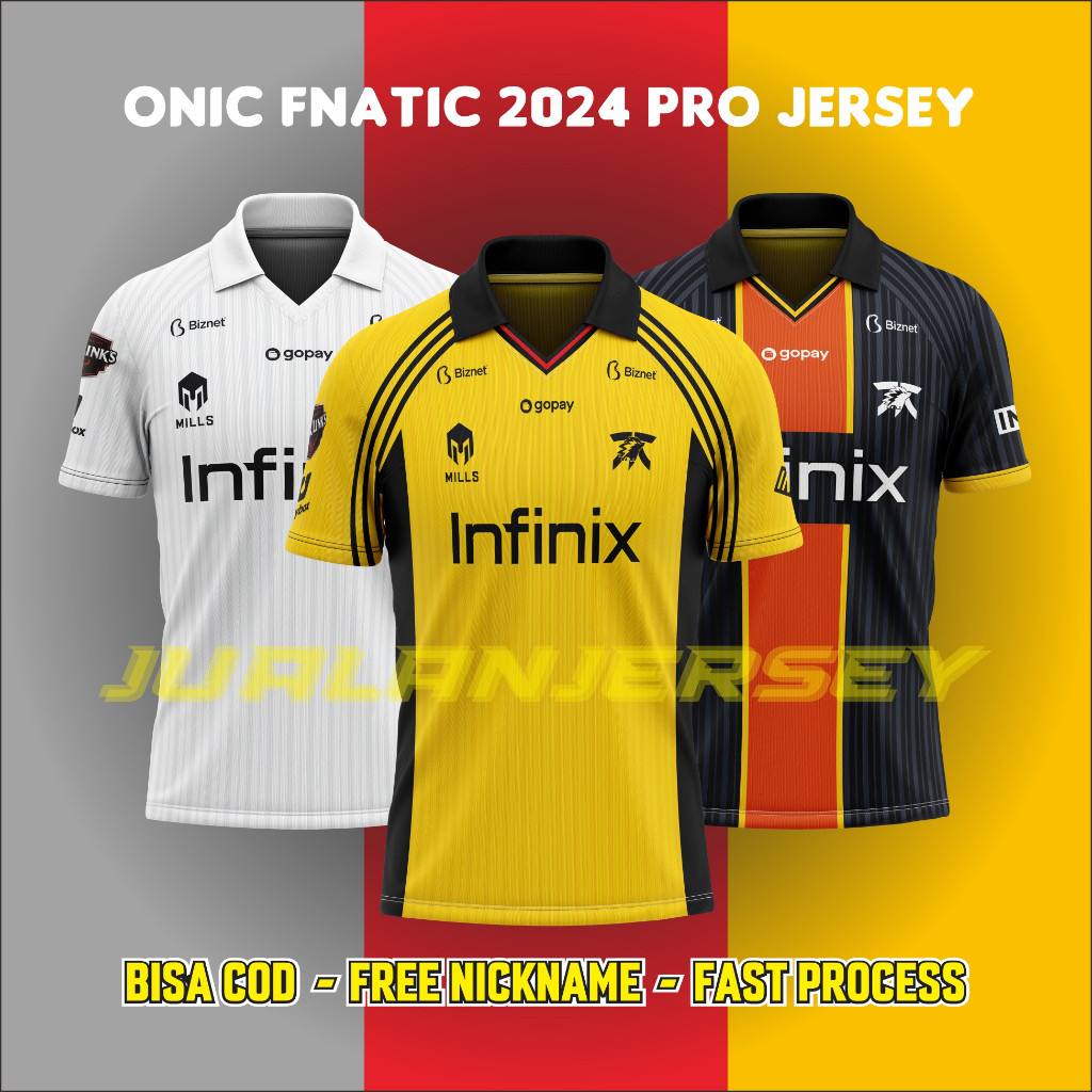 in stock Newest ONIC FNATIC 2024 JERSEY (FREE NICKNAME) | Shopee Malaysia