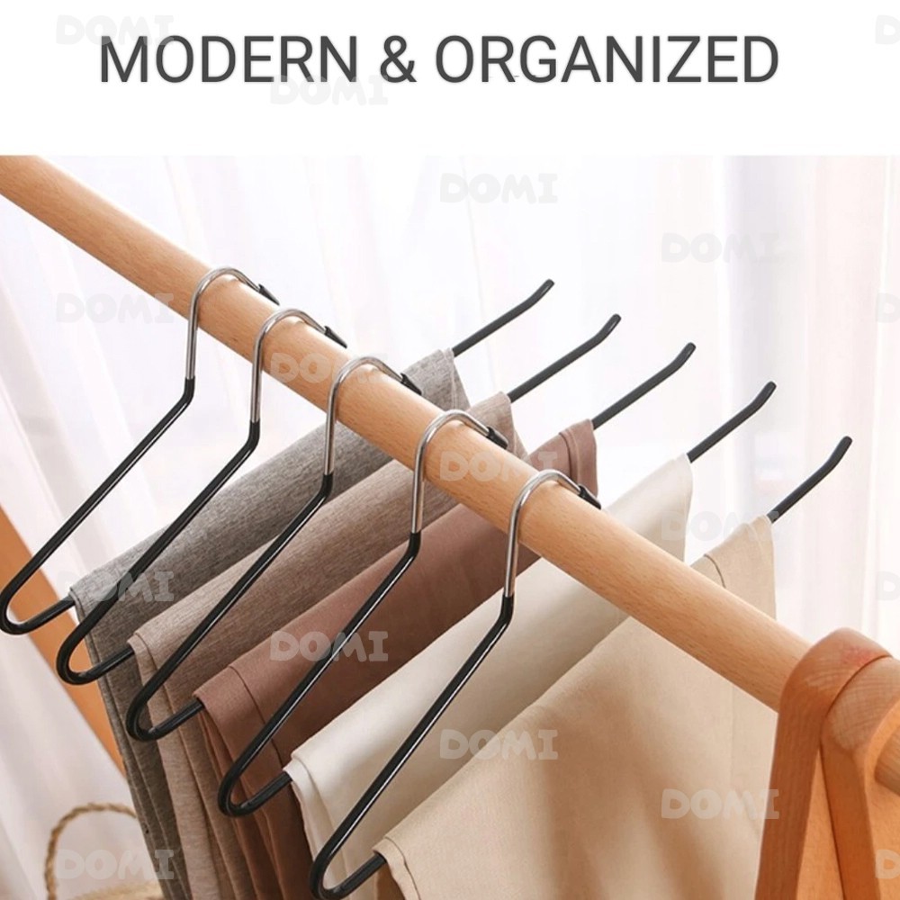 DOMI 33CM Stainless Steel Z Pants Hanger Anti Slip Closet Short Neck ...