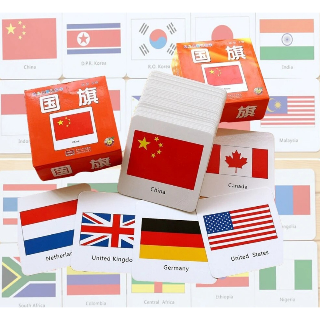 World Flags Learning Cards for Kids – 44 Countries Memory Game, Toddler ...