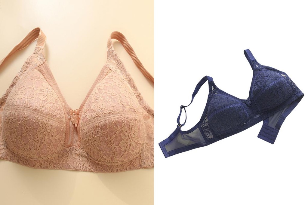 Cotton Nylon Bra Full-cup Bra Comfortable Lace Push-up Bra for All-day ...