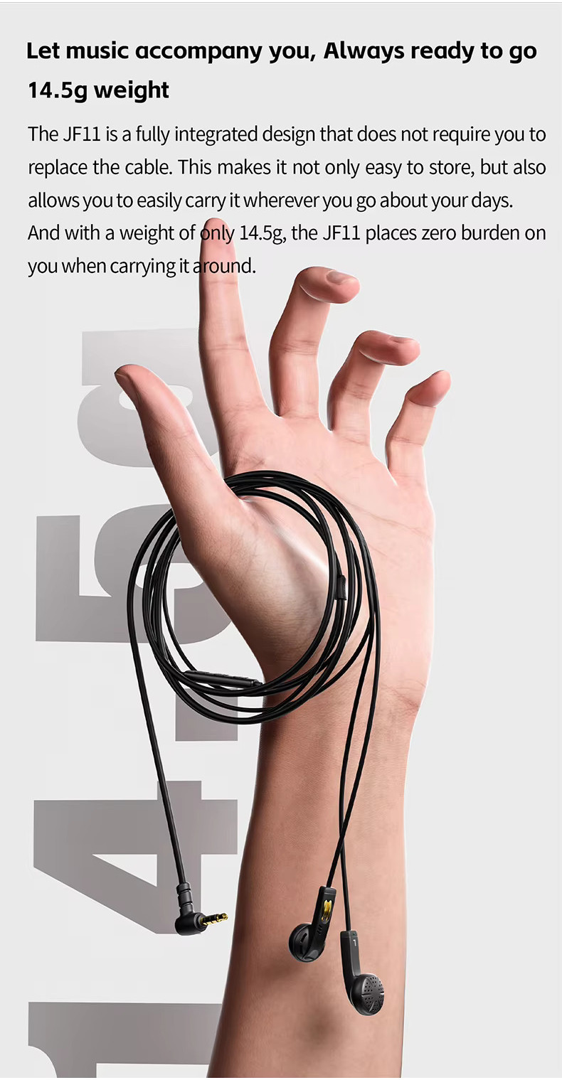 FiiO JF11, U-Shaped Hi-Fi Gaming Earbuds: 14.2mm Dynamic Driver Wired Earphones with/without ...