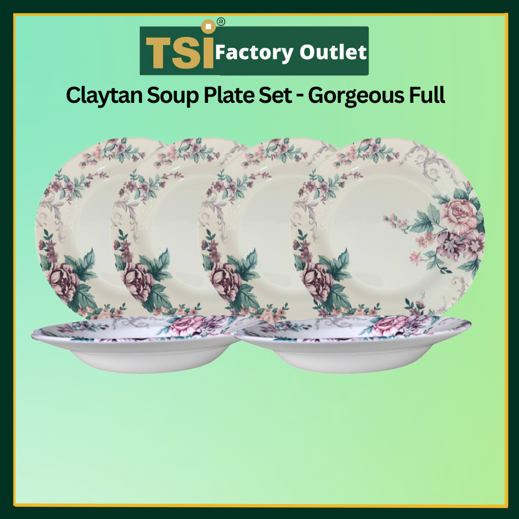 CLAYTAN BASIC SOUP PLATE SET RM65 - GORGEOUS FULL Ceramic Plate Pinggan Makan Seramik Kaca ...