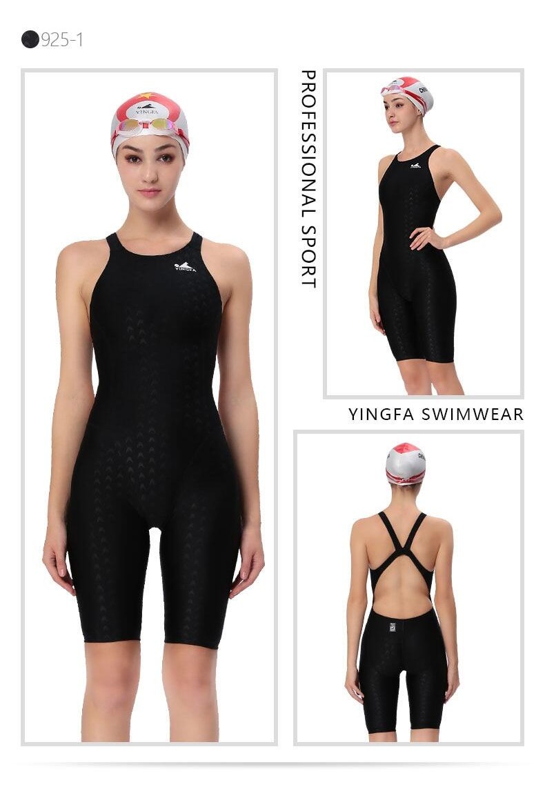 Yingfa FINA Approved Professional Competition Swimsuit Women Girls One Piece Swimwear Kids ...