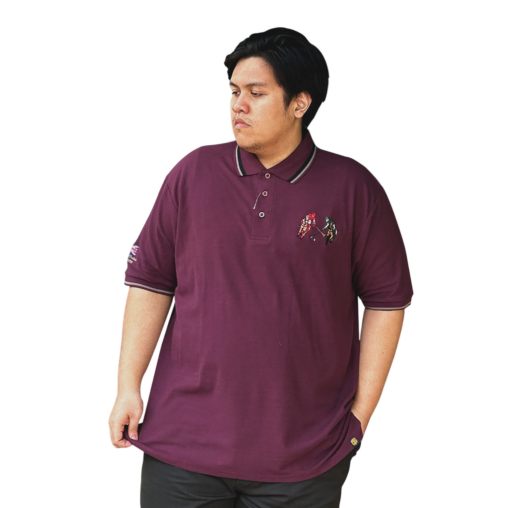 ROYAL EXTREMA Plus Size Twin Pony Embroidered Mesh Polo T-Shirt RE2036 ...