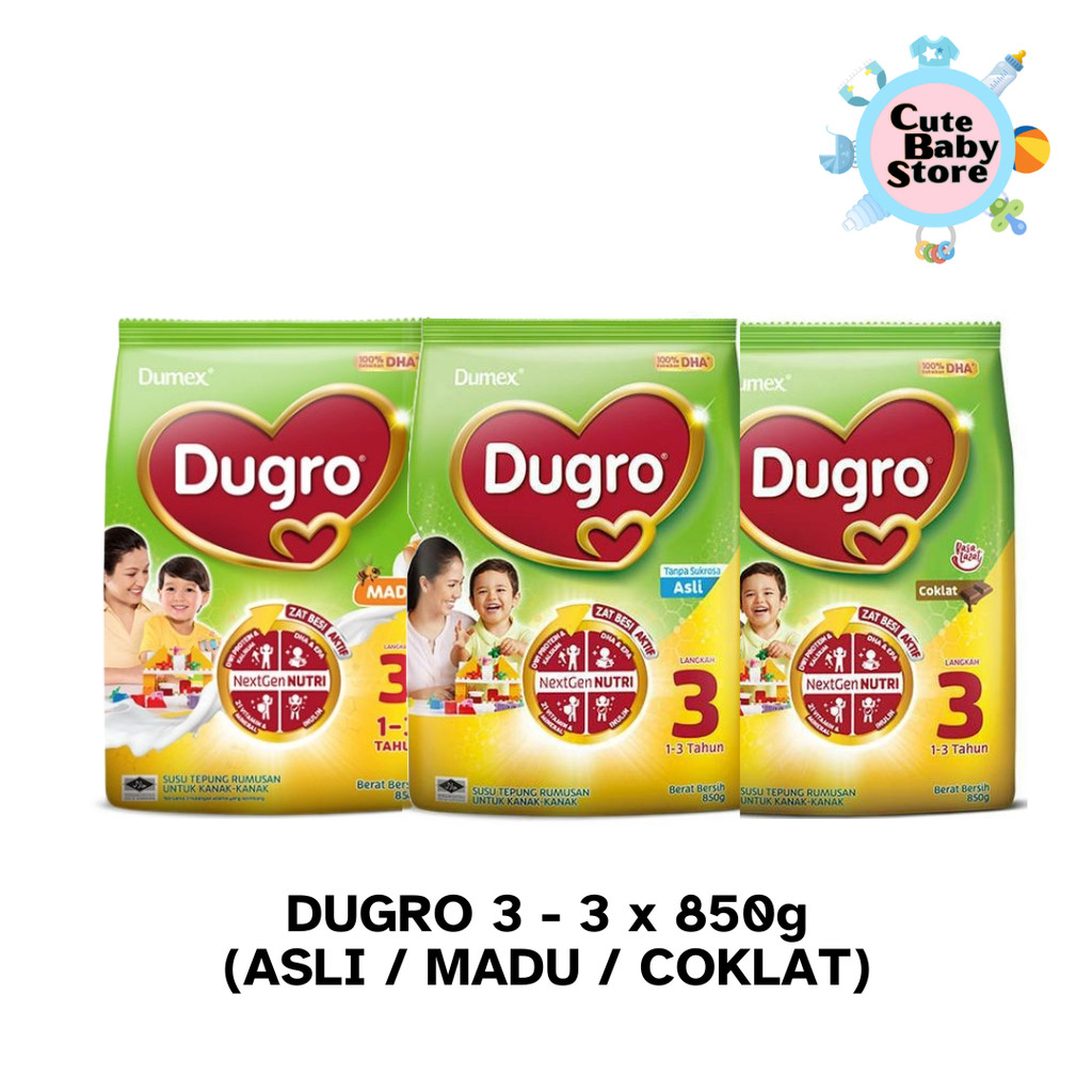 Dumex Dugro 3 - Plain/Honey/Coklat (850g x 3 Packs) | Shopee Malaysia