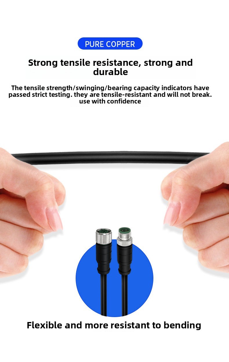 M12 Male to Male/Male to Female 4/8 Core A Type D/X Type Aviation Plug ...