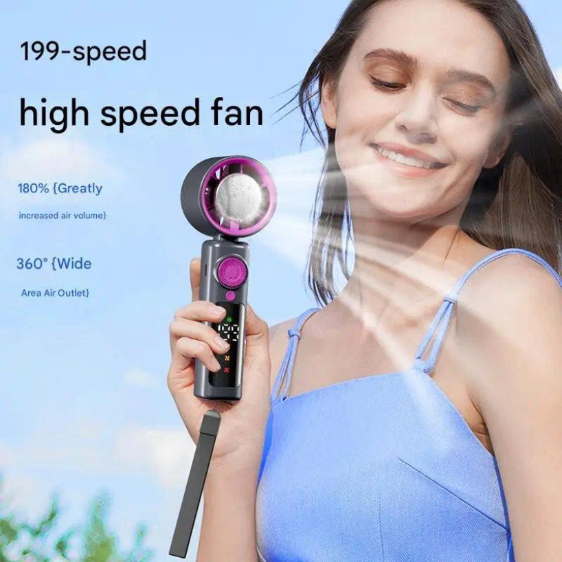199-Level Mini Cooler Fan Kipas Portable Handheld Fans 4000mAh ...