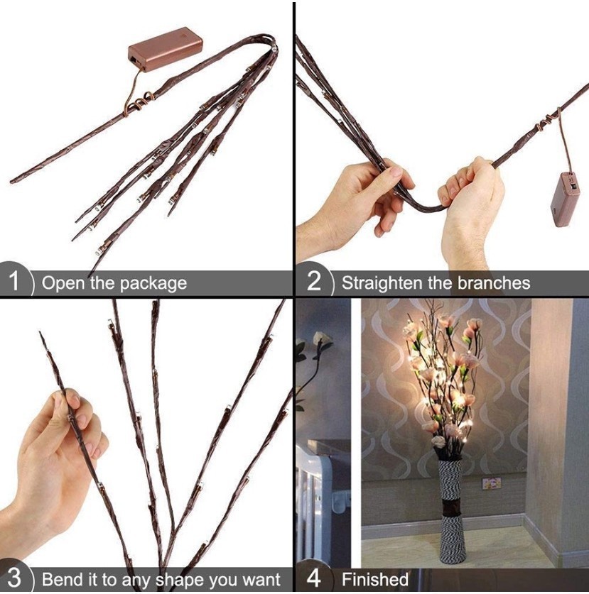 Ligyetor Tree Branch LED Light Simulation Tree Branch Lights Room ...