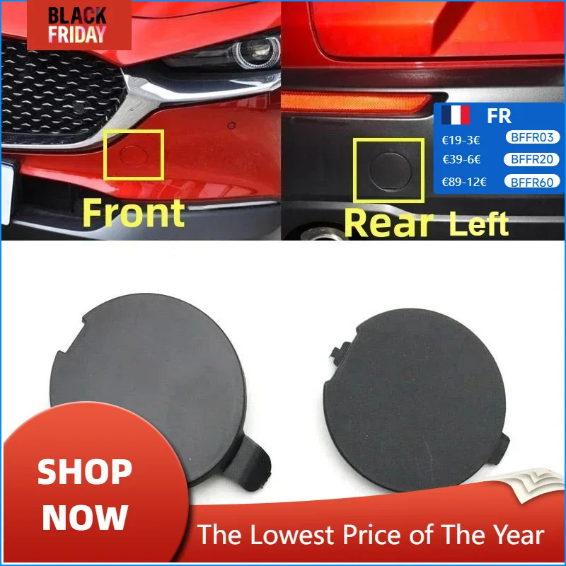 Front Rear Bumper Towing Eye Hook Cover Trailer Cap Lid For Mazda CX30 CX-30 2020 2021 2022 2023 ...