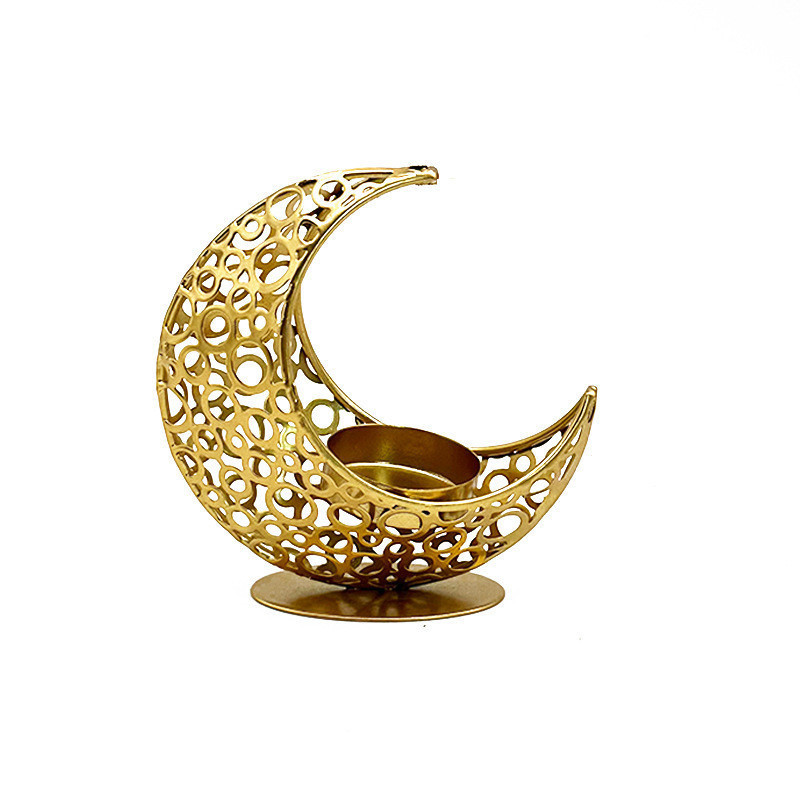 Cross-Border Middle Eastern Style Iron Candle Holder with 3D Moon ...