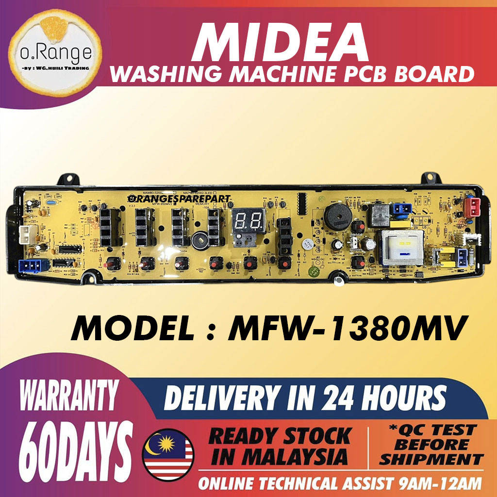 MFW-1380MV MIDEA Washing Machine PCB Board (CONTROL BOARD) PANEL BOARD ...