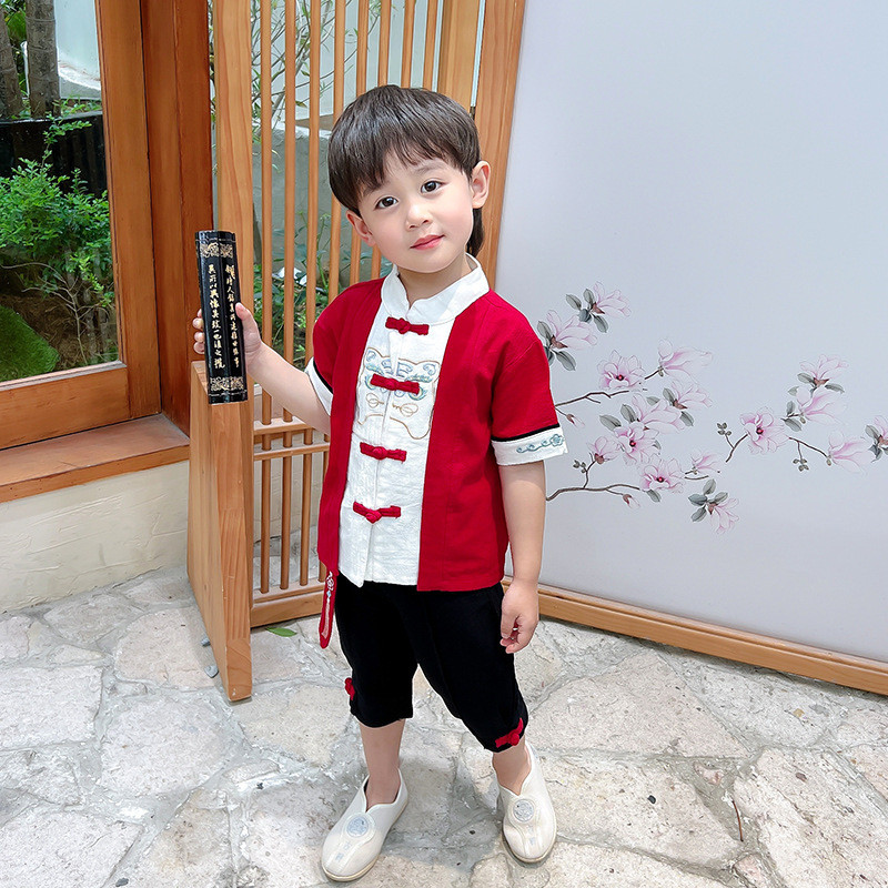 P01 Classic Hang Fu Two-Piece Set Kids Fashion | Shopee Malaysia
