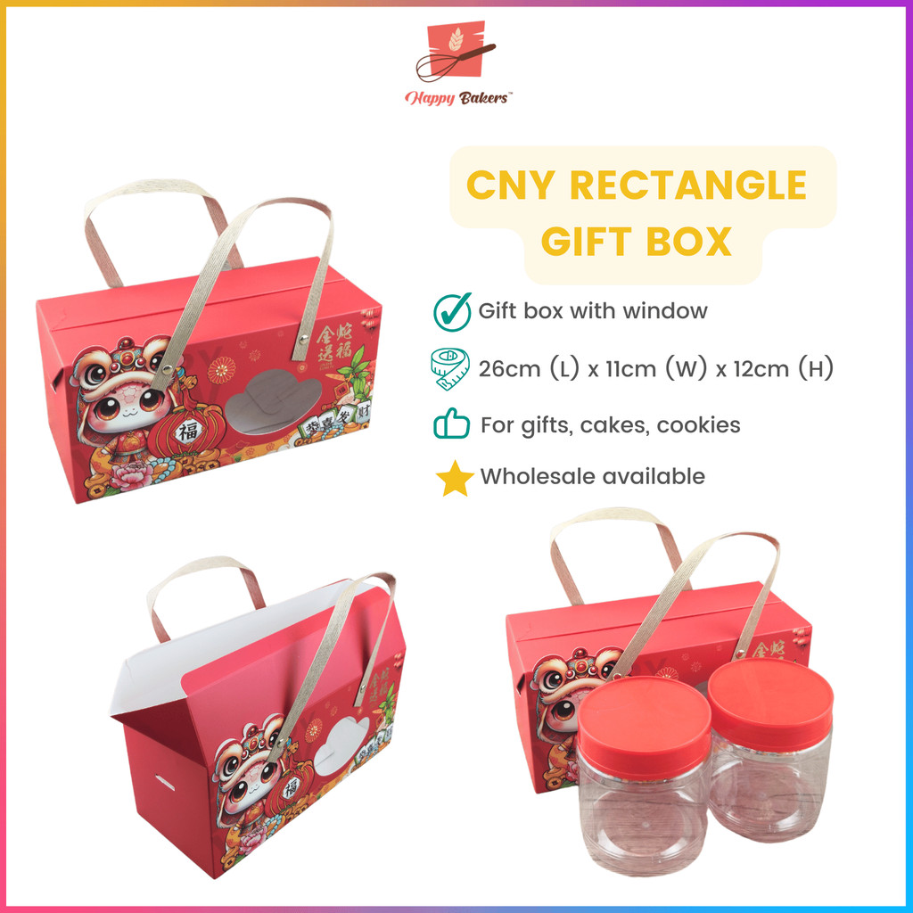 CNY Cute Rectangle Gift Box With Window For Cookies Cakes Gifts ...
