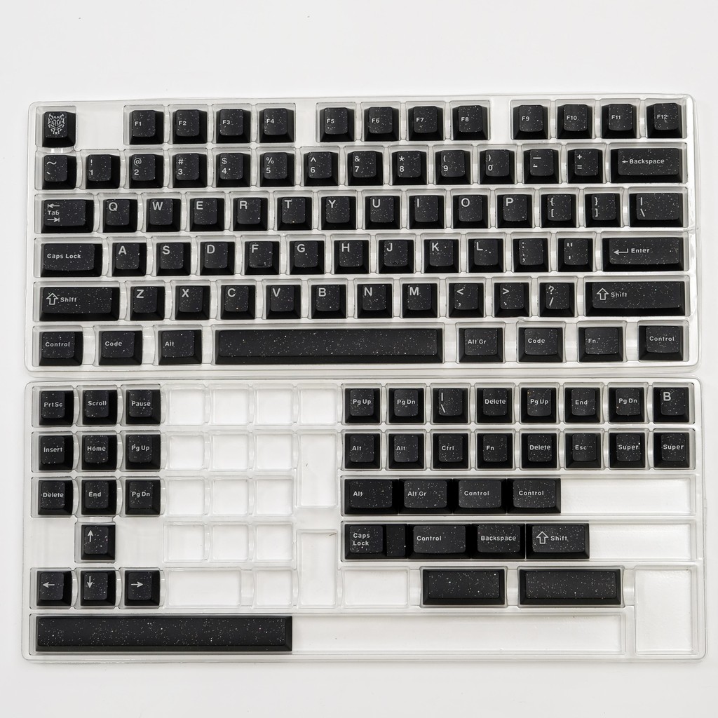 Translucent Glitter black Keycaps ABS Doule shot Cherry Profile for ...