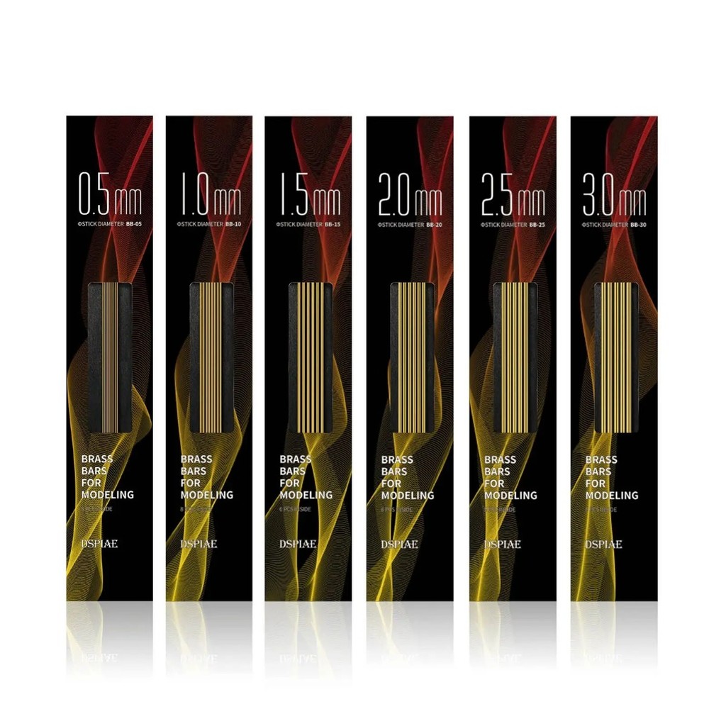 DSPIAE BB Series Brass Bars for Modeling 0.5mm 1.0mm 1.5mm 2.0mm 2.5mm ...