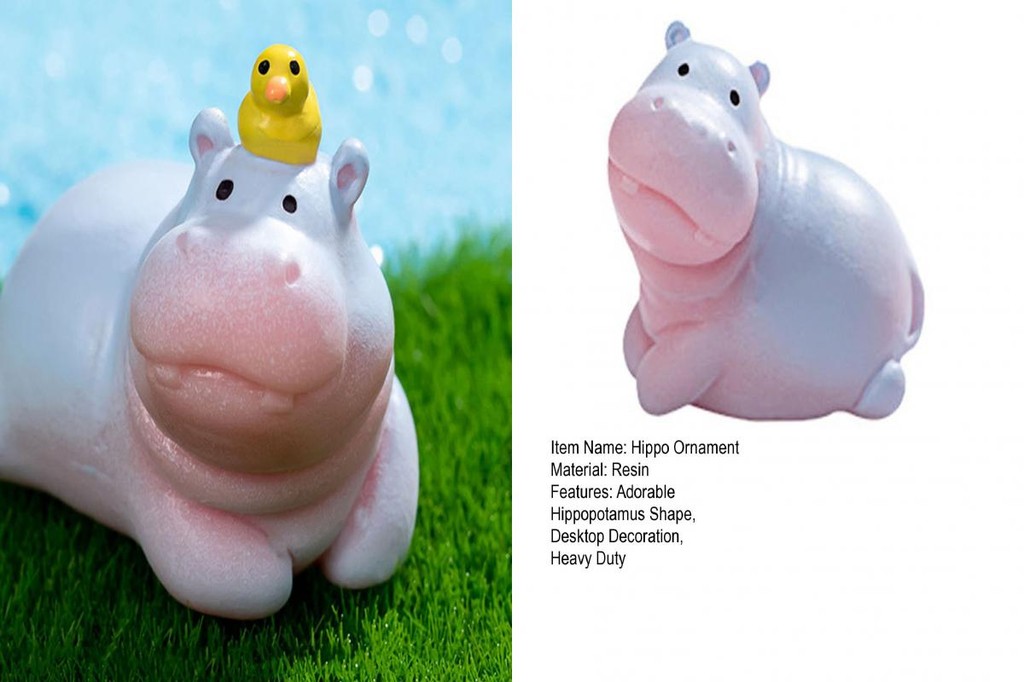 Resin Hippo Sculpture Hippo Collectible Statue Adorable Mini ...