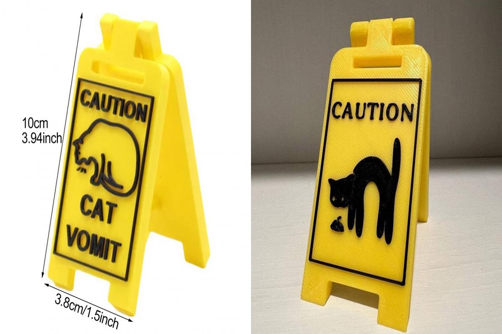 largesize| Hilarious Cat Vomit Plaque Cat Vomiting Humor Decor Unique ...