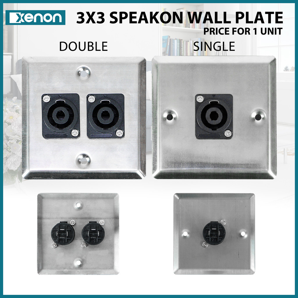 SPEAKON WALL PLATE SINGLE/ DUAL 3X3 SPEAKON FEMALE WALL PLATE | Shopee ...