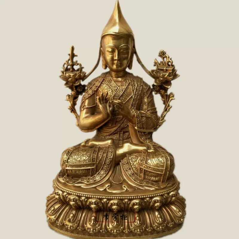 20"50cm dharmachakra mudra buddha India Rinpoche copper Tsongkhapa ...
