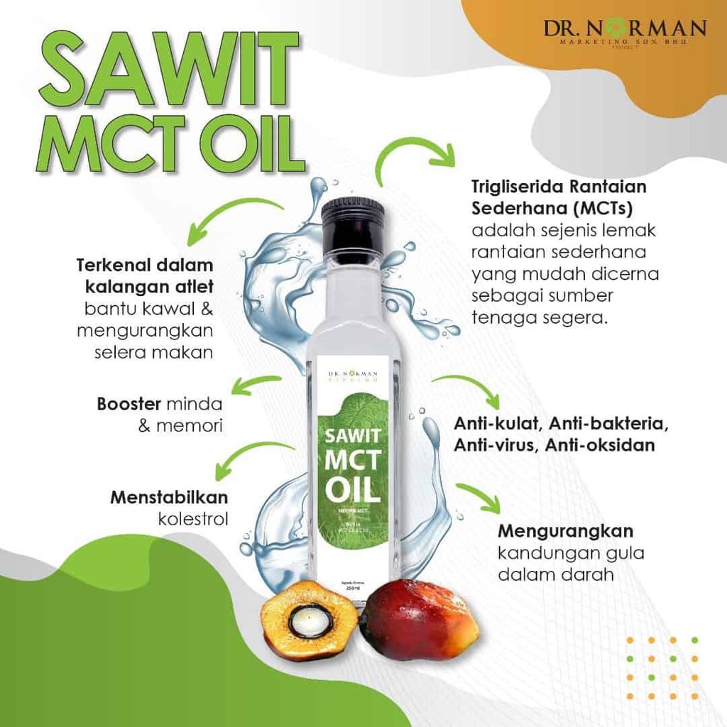 SAWIT MCT OIL REPALMO BY DR NORMAN - RICH IN MCT C8 & C10 250ML - BRAIN & ENERGY BOOSTER ...