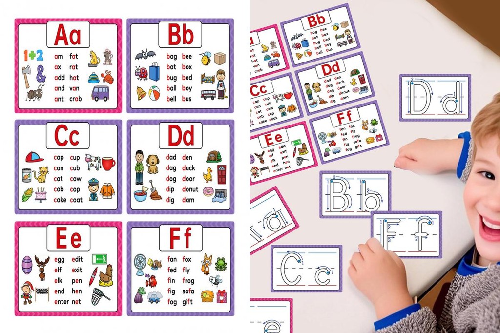 Educational Flashcards Letters Tracing Practice Card Kids Alphabet ...