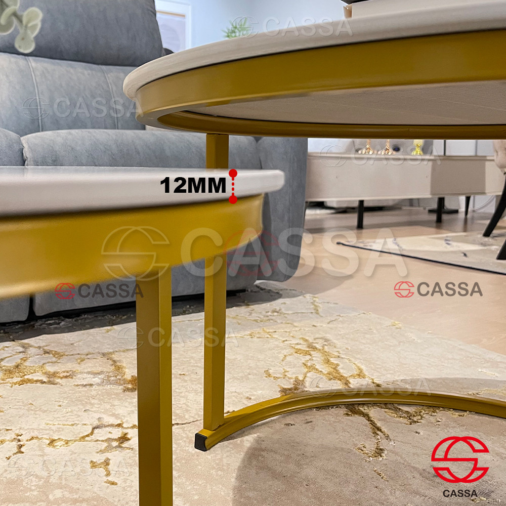 Cassa Gloria Glass Top Round Coffee Table 50cm / 80cm Diameter with ...