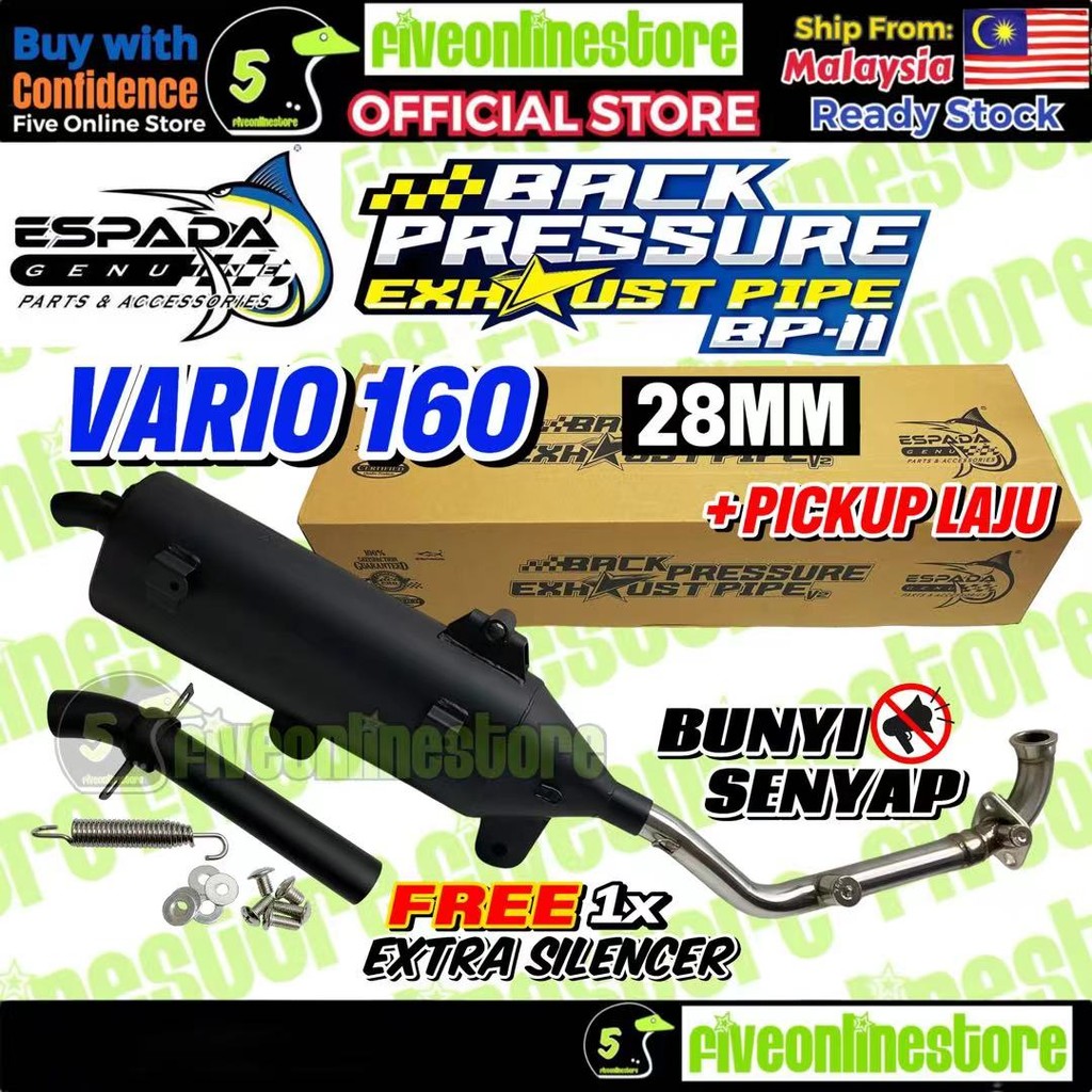 ESPADA Back Pressure BP-II VARIO160 VARIO 160 Racing Exhaust Pipe 28MM ...