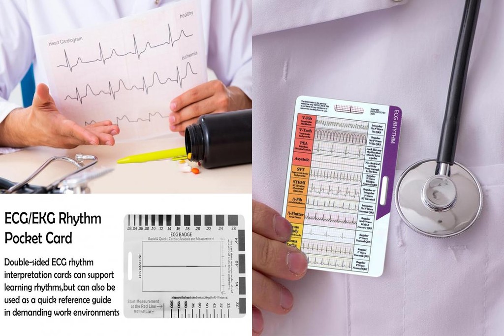 huobianj Classroom Ekg Tool Mini Transparent Ekg Calipers Id Cards ...