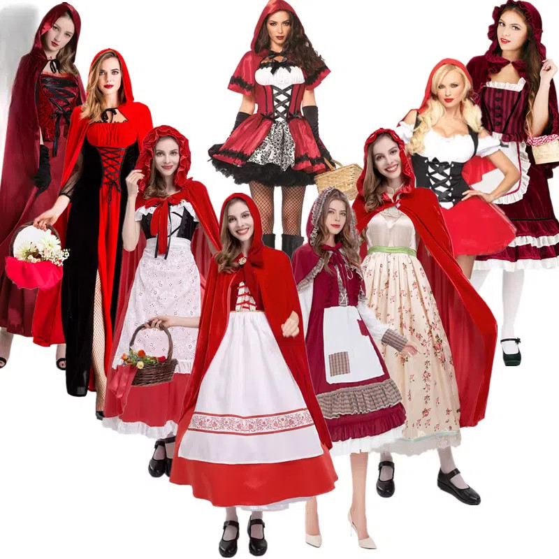 New Halloween Little Red Riding Hood Costume Cosplay Adult Fairy Tale ...