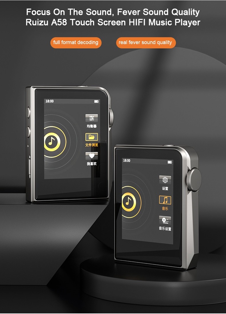 Uareliffe RUIZU A58 Music Player No Built-in Memory Version HiFi ...
