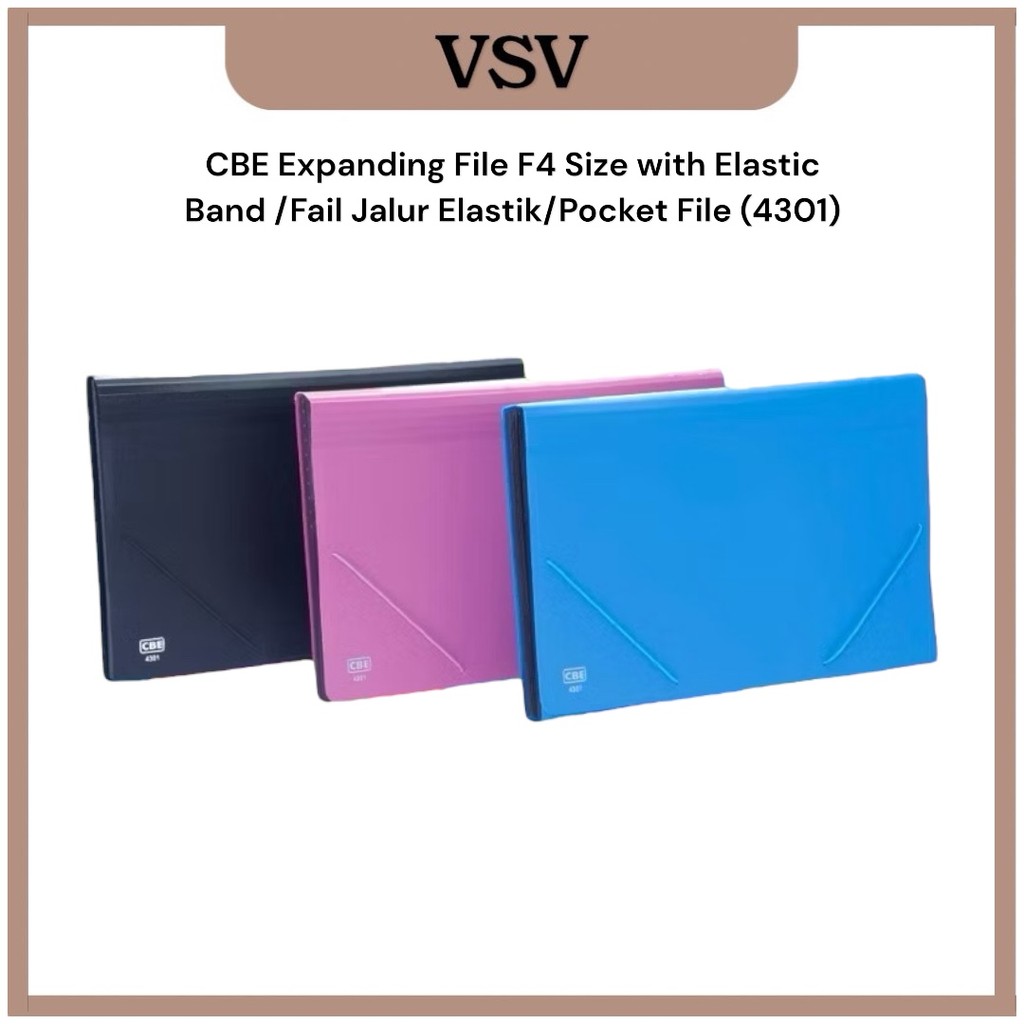 CBE Expanding File F4 Size with Elastic Band /Fail Jalur Elastik/Pocket ...