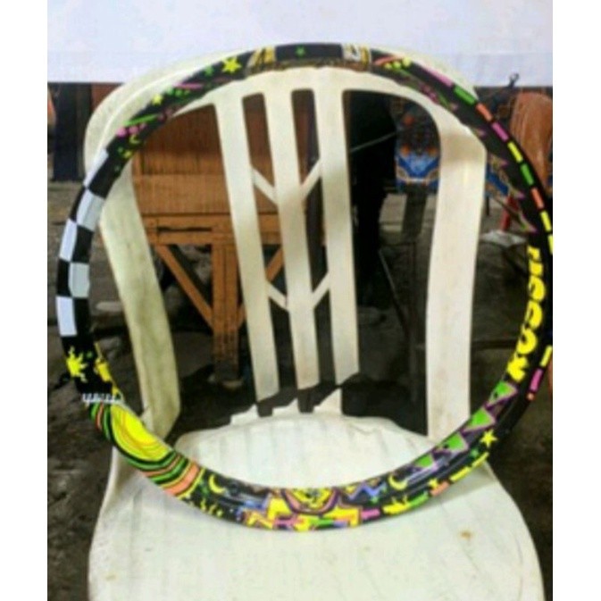 in stock HITAM Sticker Lis Rims zian Black Wheel Stickers rossi Rims ...