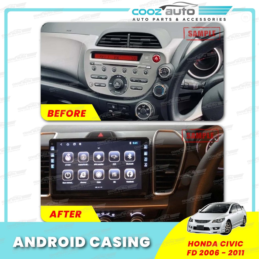 Honda Civic FD 2006 - 2011 Car Android Casing Dashboard Audio Android ...