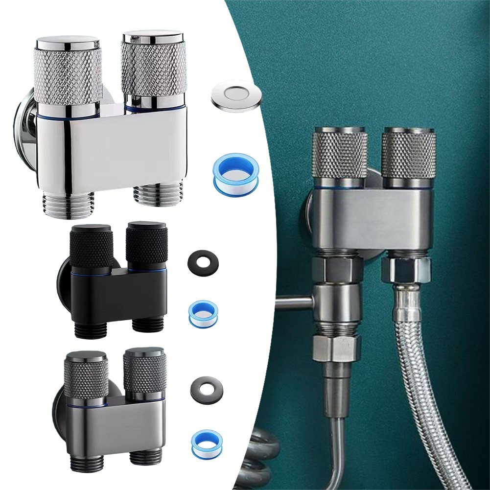 【SUFA】G1/2 1 In Two Out Double Control Washing Machine Faucet Toilet ...