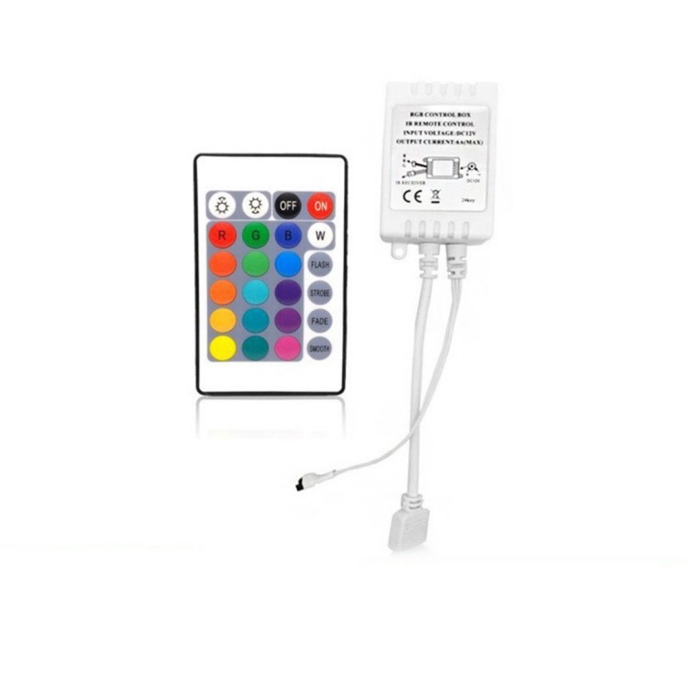 DC12V 24Key Led RGB Control Box IR RF Remote Infrared Wireless ...