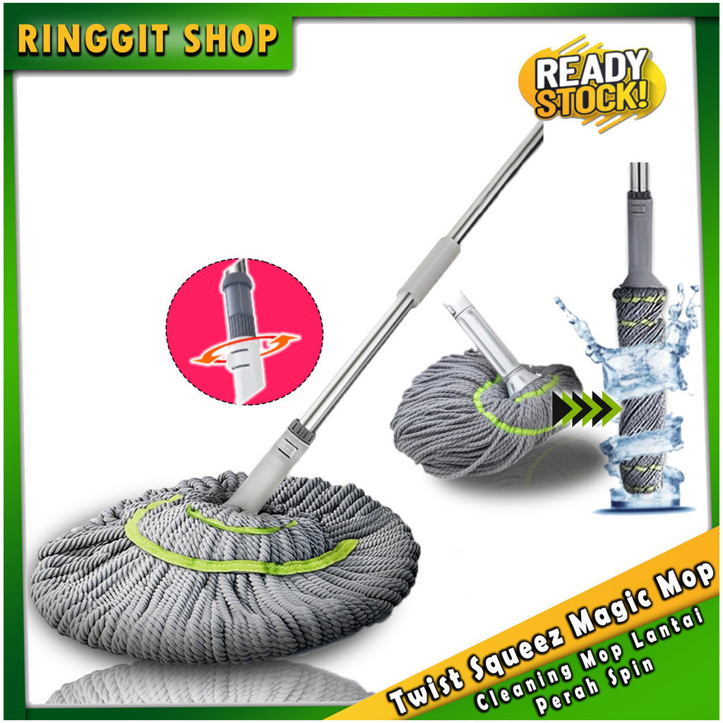 Ringgit Shop Hands Free Twist Squeez Mop Magic Mop Pull And Squeeze ...