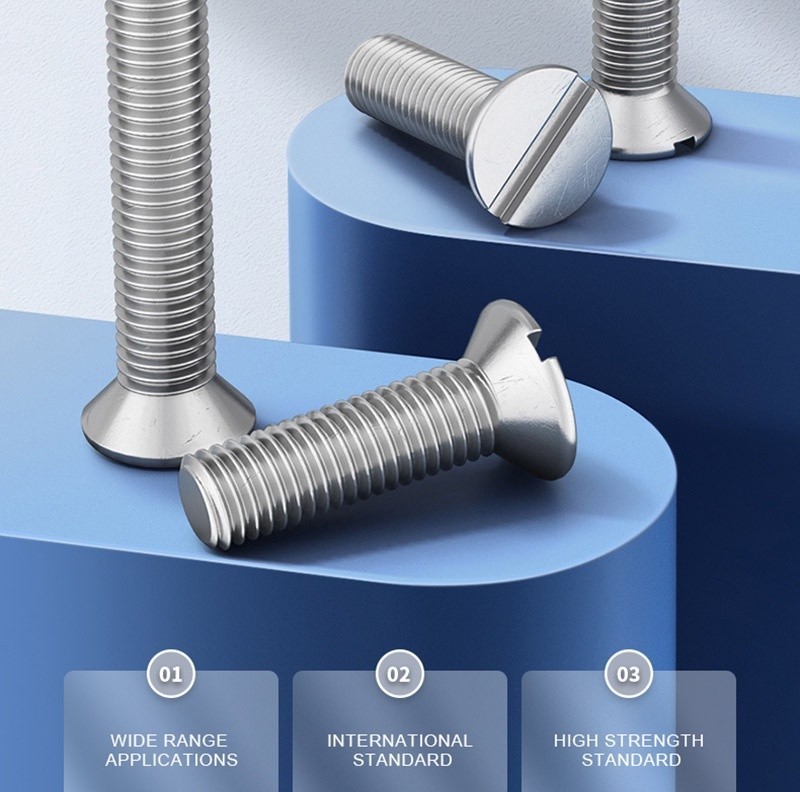 M4/m5/m6/m8 GB68 Slotted Flat Head Screw 304 Stainless Steel Flat Head Countersunk Head Screw ...