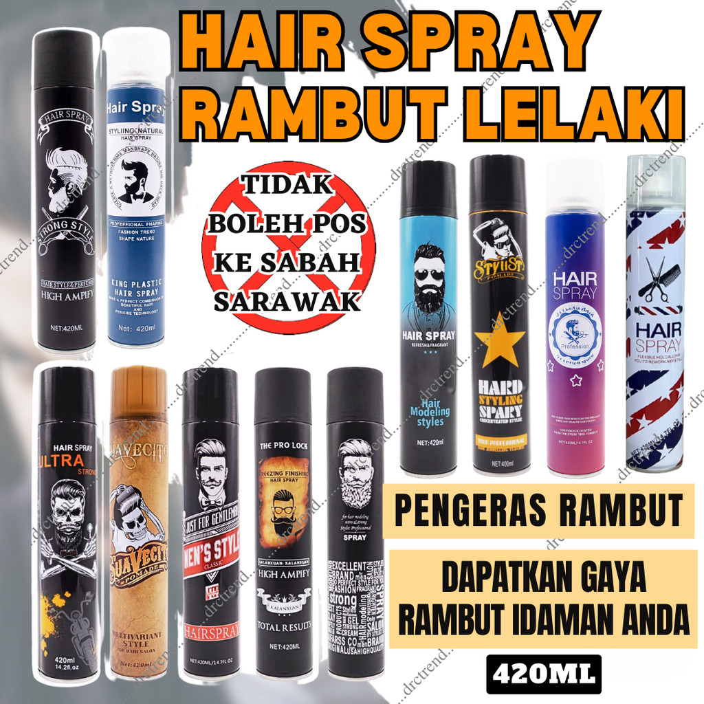 Hair Spray Styling SPRAY RAMBUT LELAKI Extra Hold Hair Spray Stylish ...