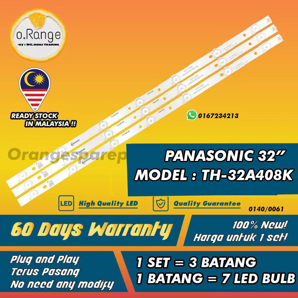 TH-32A408K PANASONIC 32" LED TV BACKLIGHT (LAMPU TV) PANASONIC 32 INCH ...