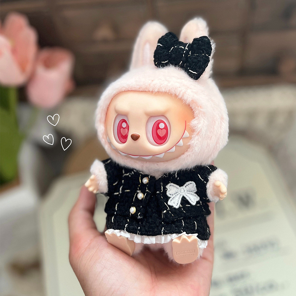 17cm Labubu Doll Luxury Clothes Customization Fashion Printed Hats ...